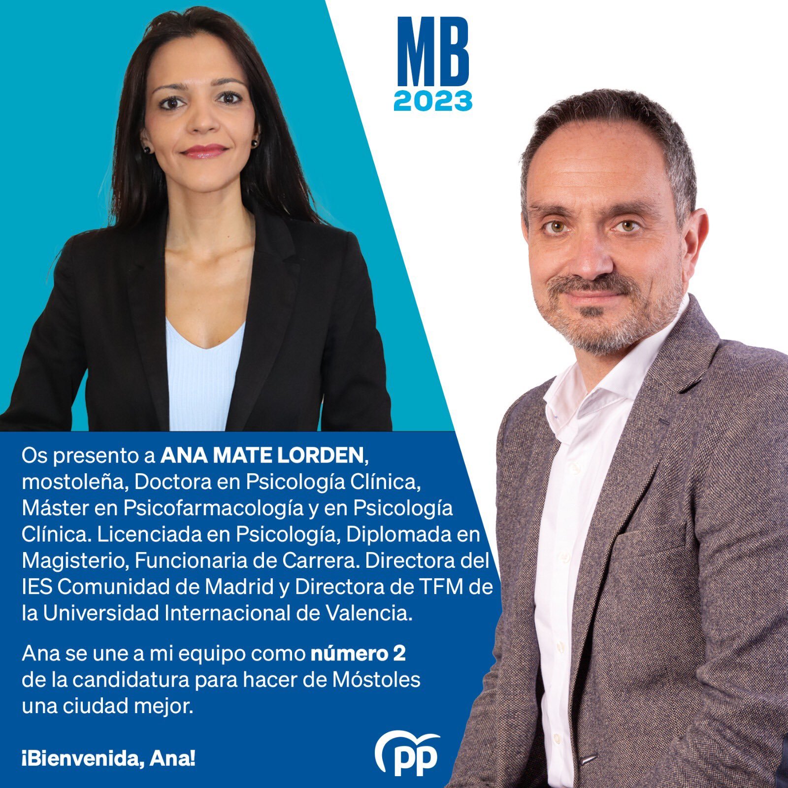 Esta es la lista del Partido Popular de Móstoles para las Elecciones Municipales del 28 de mayo