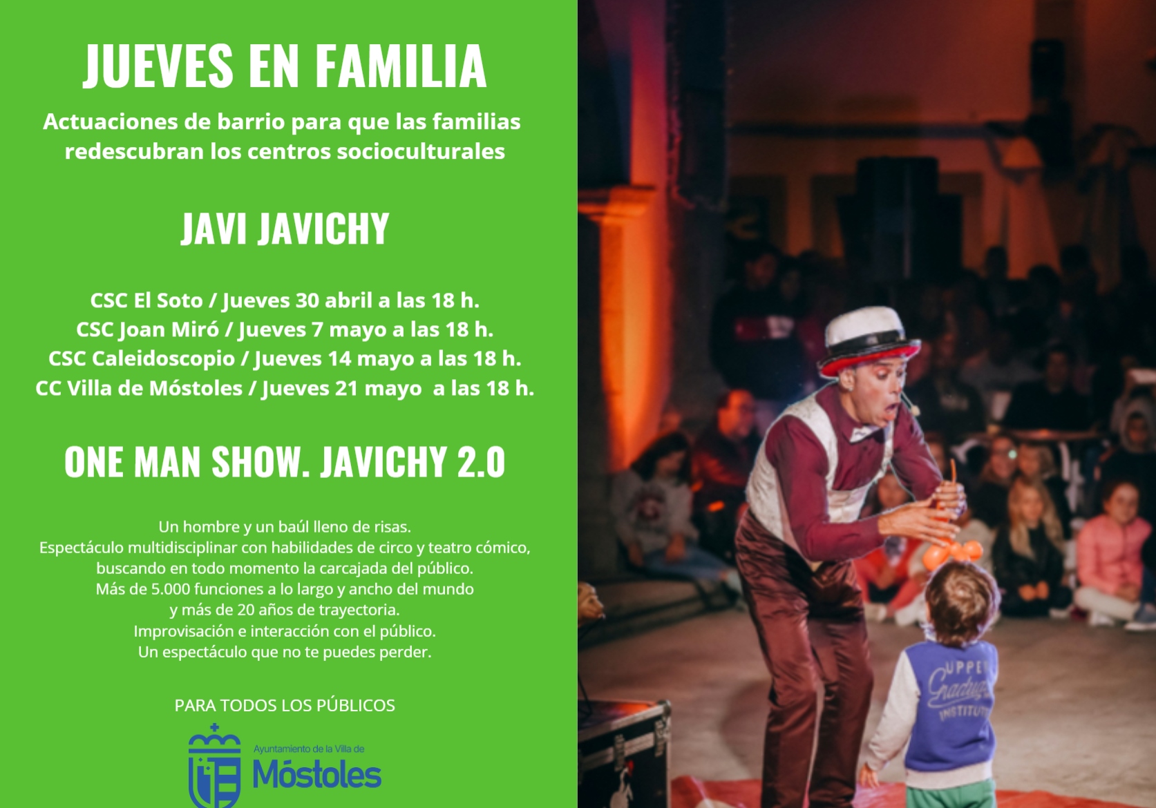 Espectáculo de circo y teatro completamente gratis en abril: Javi ...